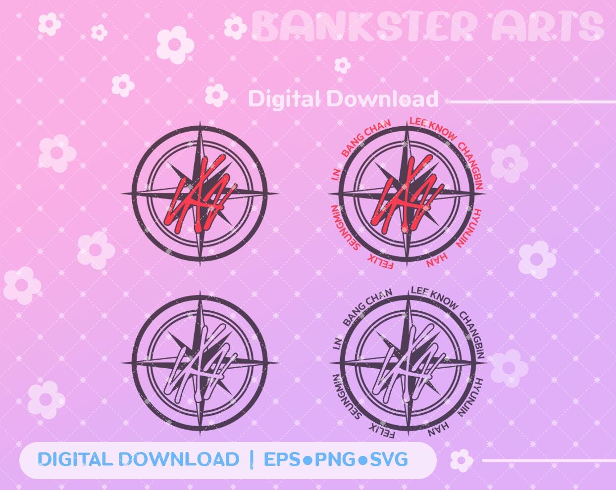 SKZ Kpop Name SVG Cut File: Vinyl Stickers, Cricut (digital Download ...