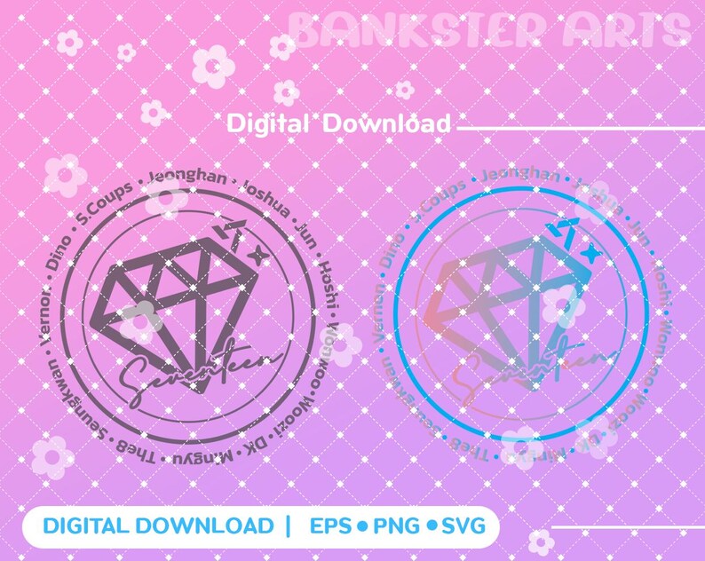 Kpop Seventeen SVG Cut File: Vinyl Stickers, Cricut (digital Download ...