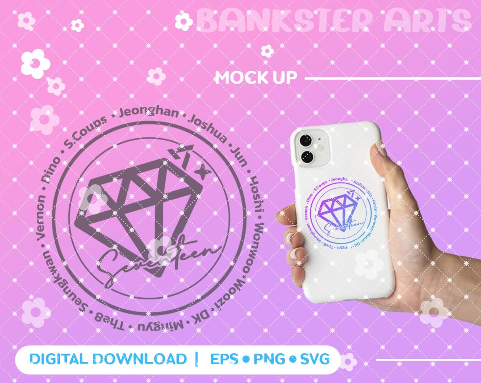Kpop Seventeen SVG Cut File: Vinyl Stickers, Cricut (digital Download ...
