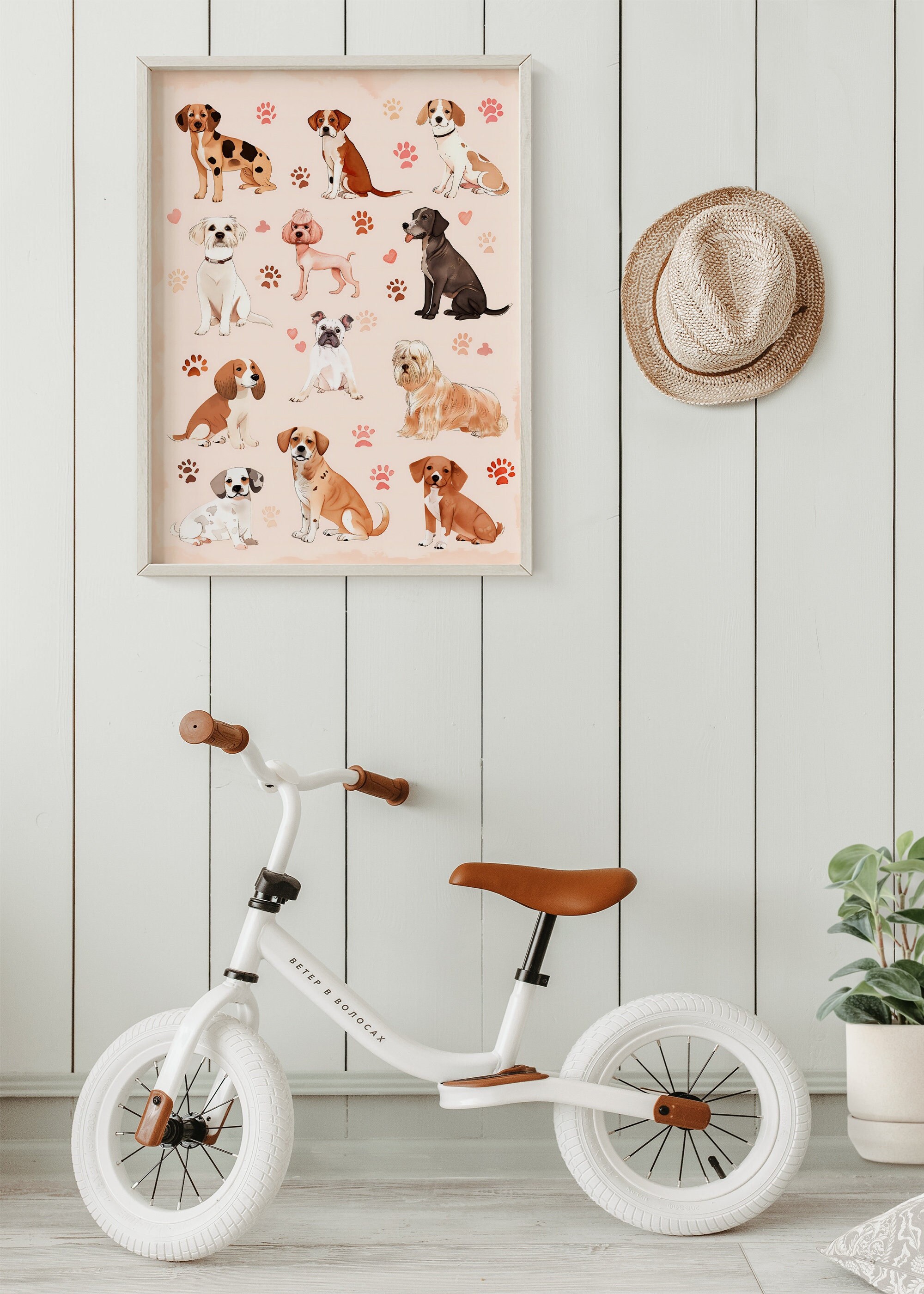 Cute Dog Poodle Poster Set for Children's Room Original Art Print ...