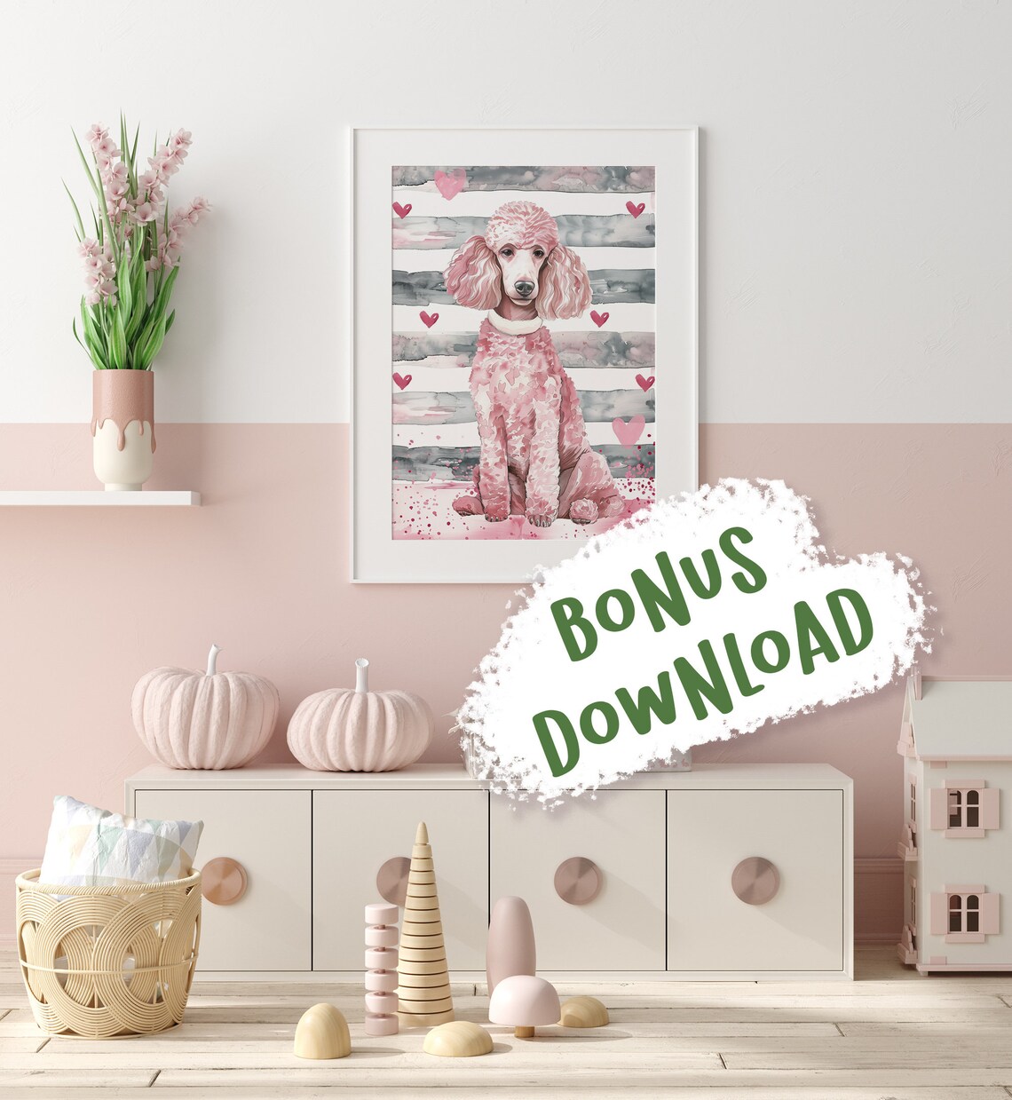 Cute Dog Poodle Poster Set for Children's Room Original Art Print ...