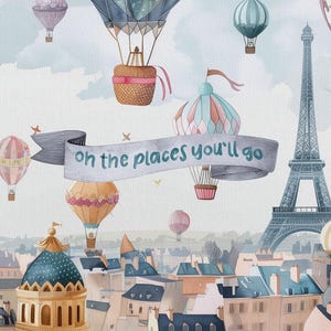 Hot Air Balloons Over Paris Original Art Girls Room Style Girls Decor ...