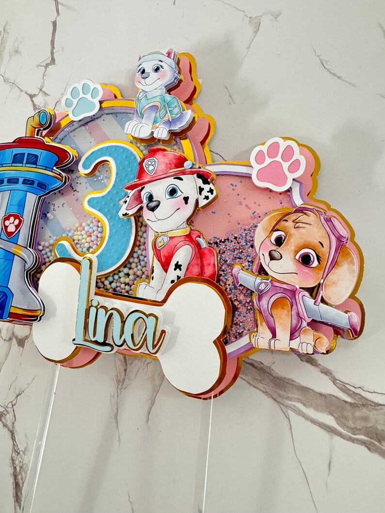 Cake Topper Paw Patrol, Paw Patrol Cake Decoration, Paw Patrol Birthday ...