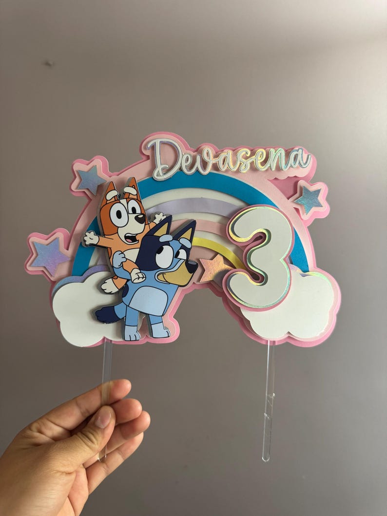 Cake Topper Bluey, Bluey Party Theme, Custom Bluey Decor, - Etsy Canada