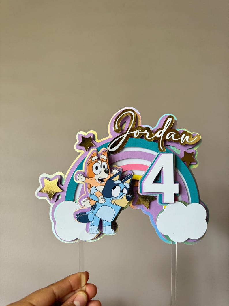 Cake Topper Bluey, Bluey Party Theme, Custom Bluey Decor, - Etsy Canada