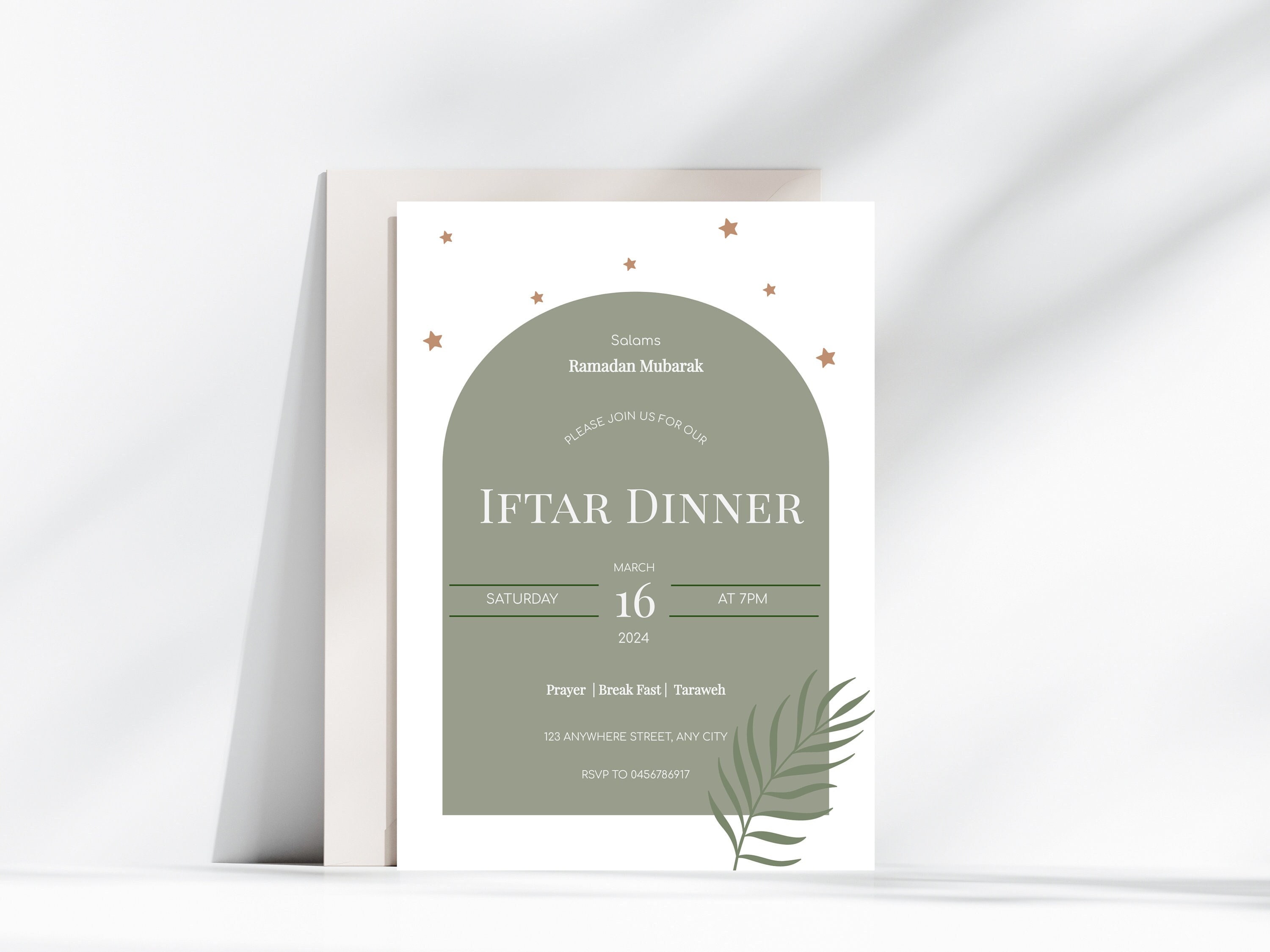 Editable Iftar Dinner Invitation, Instant Download Template, Ramadan ...