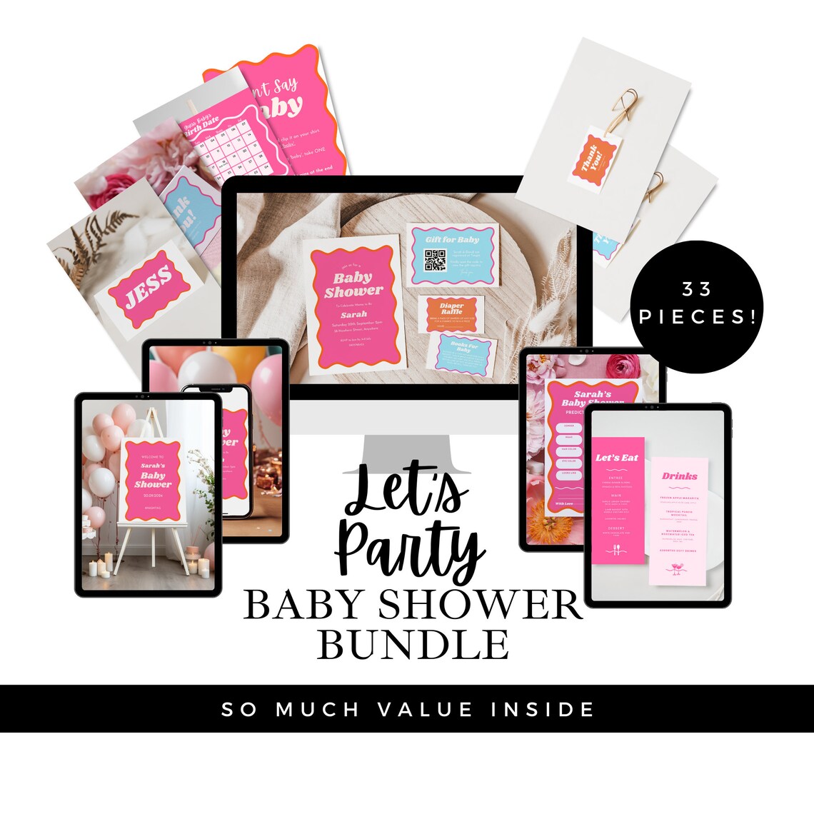 Printable Baby Shower Bundle, Instant Download, Baby Shower Games ...