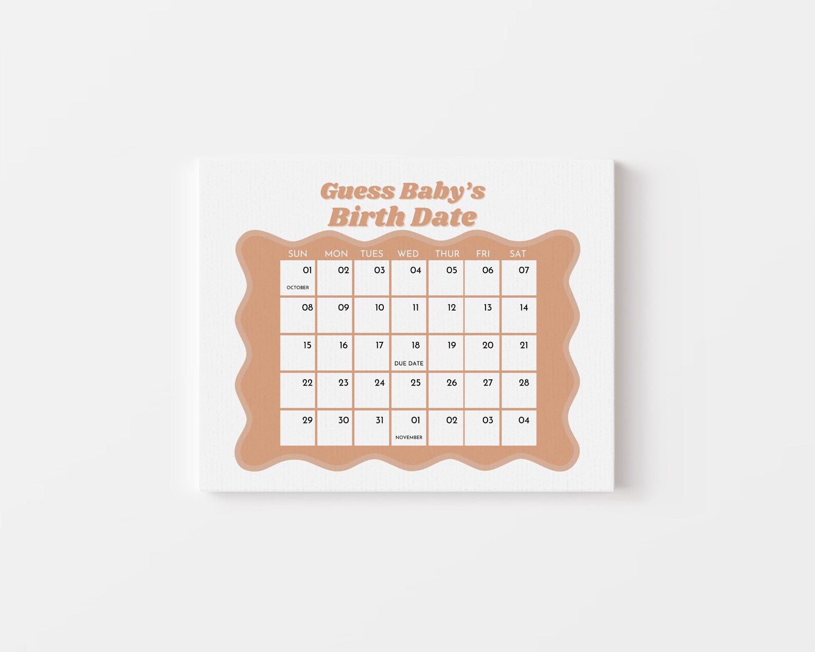 Guess Baby's Due Date | Editable Template | Baby Shower | Prediction ...