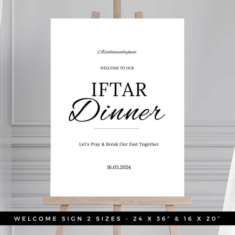 Editable Ramadan Iftar Dinner Bundle, Minimalist Design (instant ...