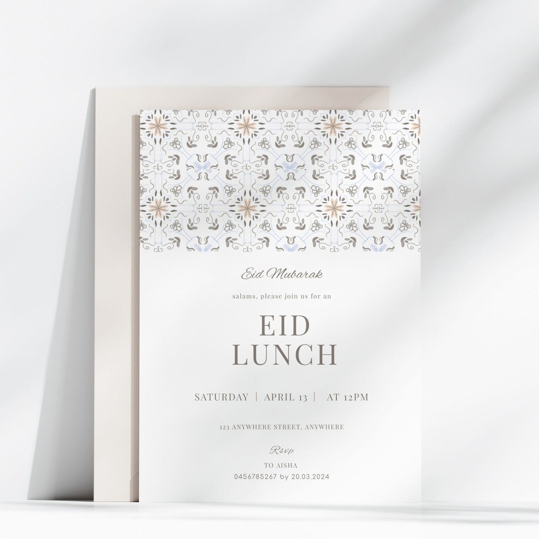 Editable Eid Lunch Invitation, Instant Download Template, Ramadan Night ...