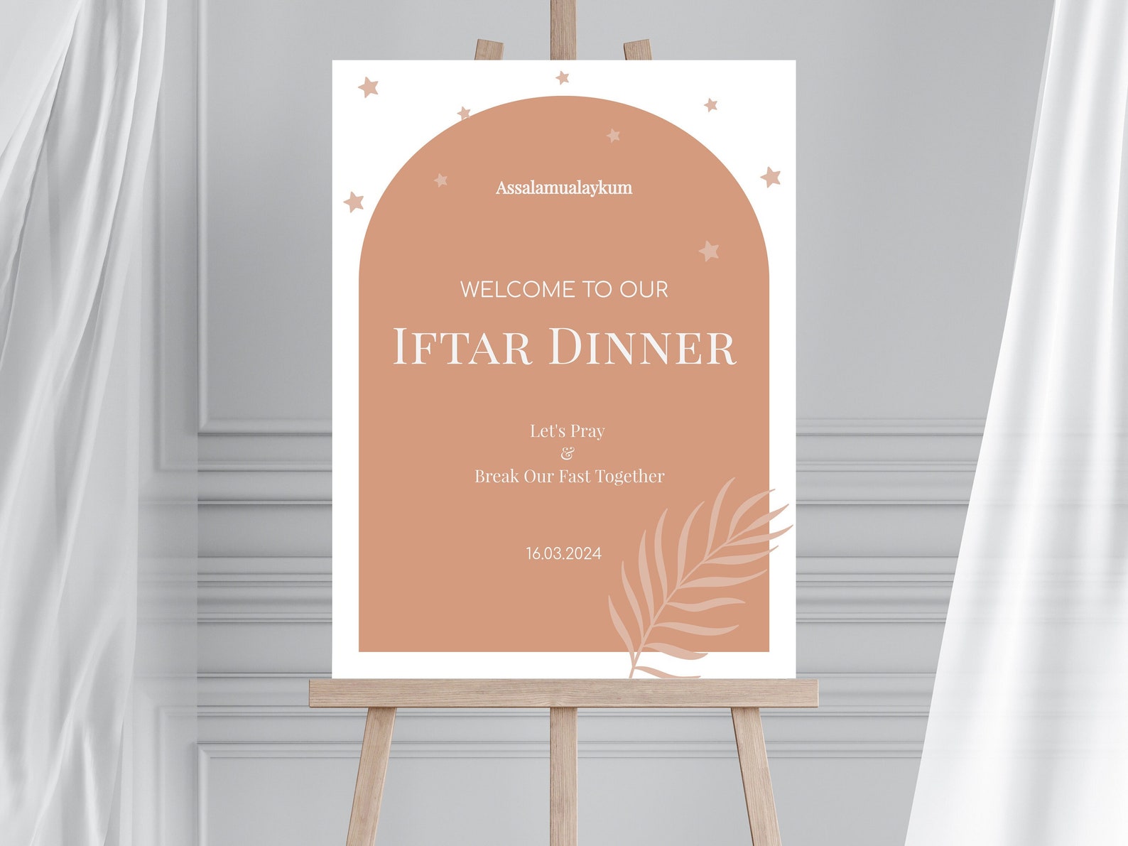 Editable Iftar Dinner Welcome Sign, Boho Blush Design (digital Download ...