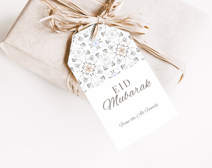 Eid Mubarak Gift Tag Ramadan Happy Eid DIY Printable Wrapping Label ...