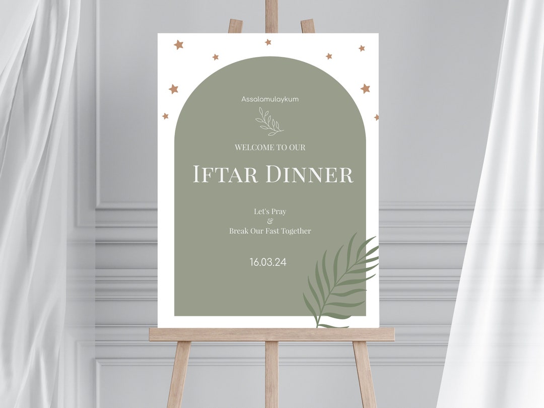 Editable Iftar Dinner Welcome Sign, Instant Download Template, Ramadan ...