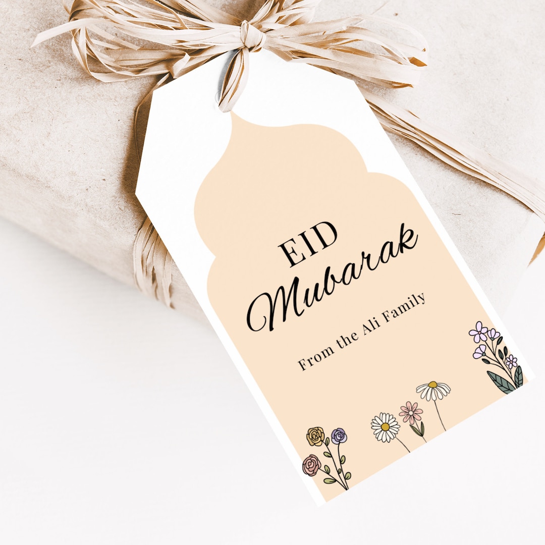 Editable Eid Gift Tag, Instant Download Template, Eid Mubarak, Iftar ...