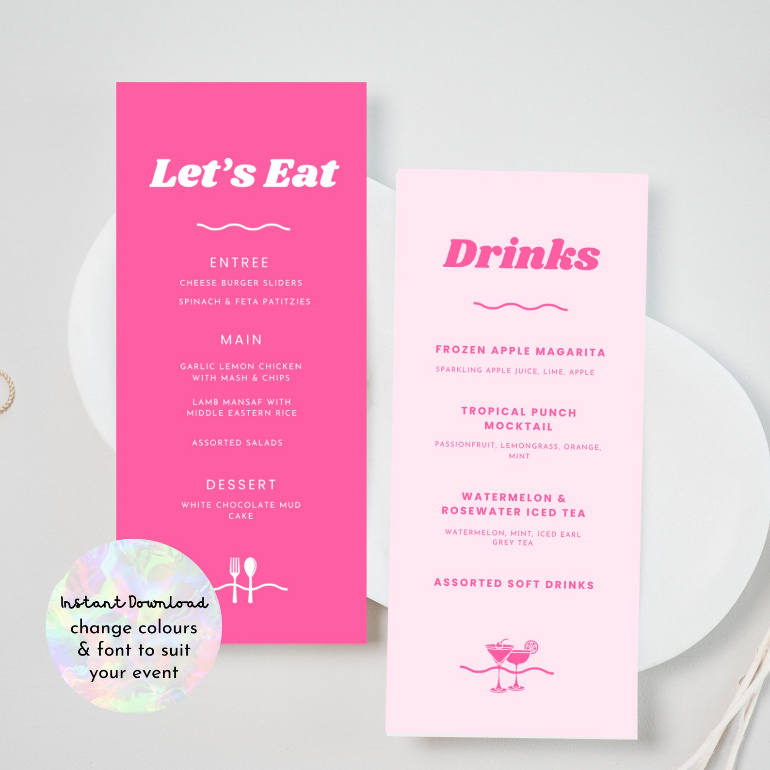 Editable Baby Shower Food & Drink Menu | Instant Download Template ...