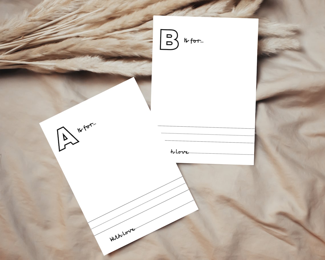 Printable Blank Alphabet Book, Baby Shower Game, Editable Template ...
