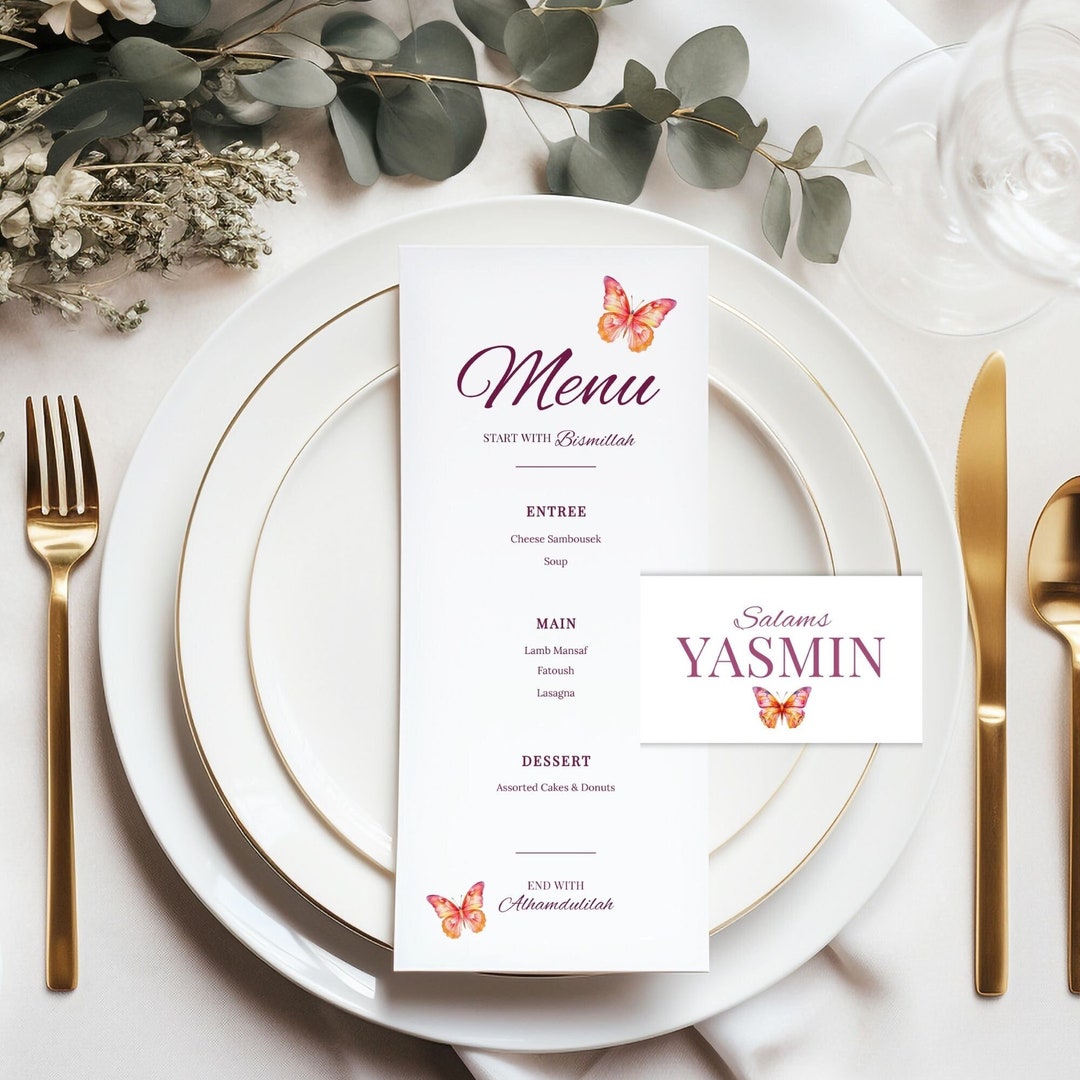 Editable Iftar Dinner Name Place Card, Instant Download Template ...