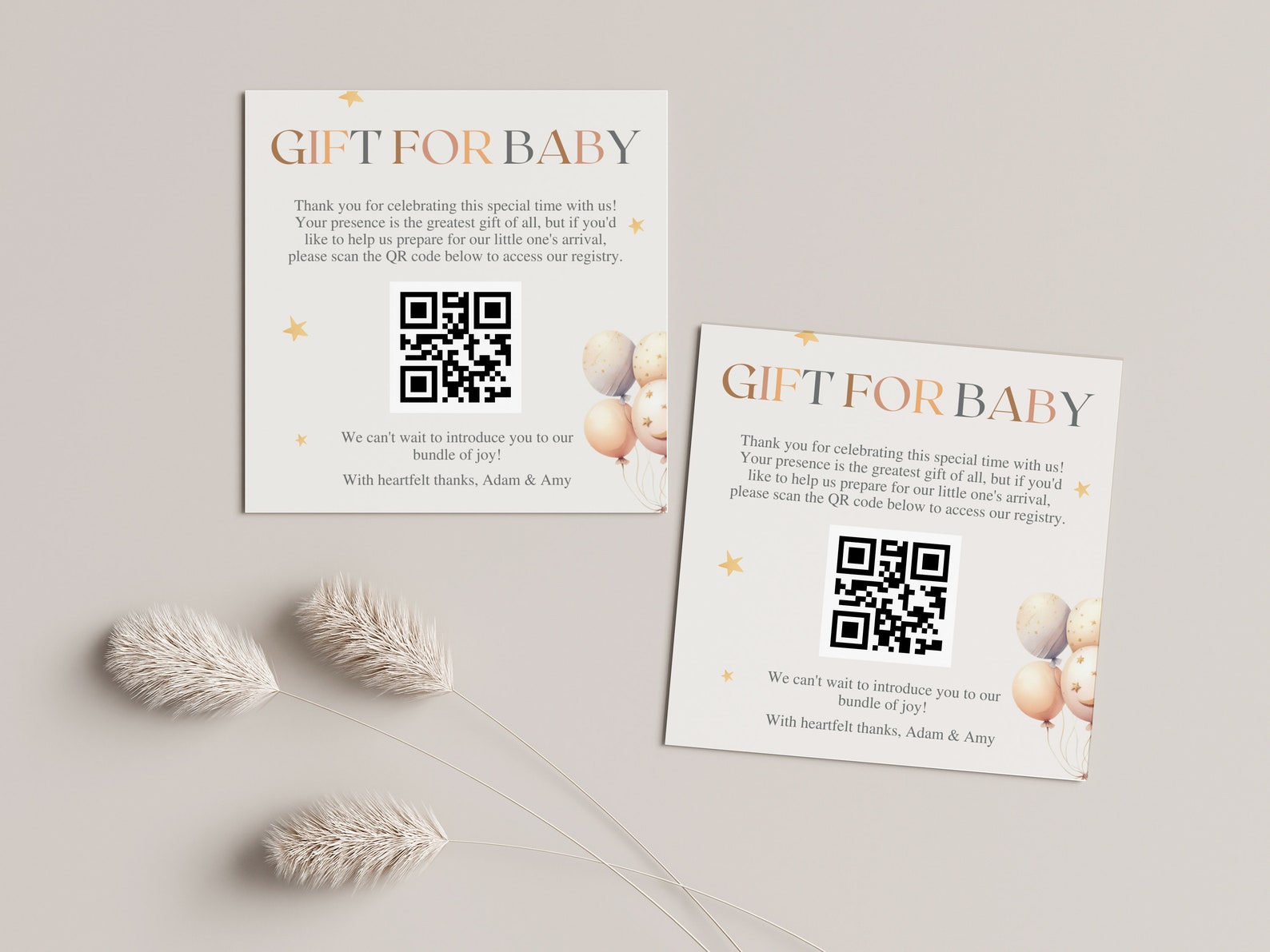 Printable Gift Registry Qr Code, Minimalist Baby Shower Gift Registry ...