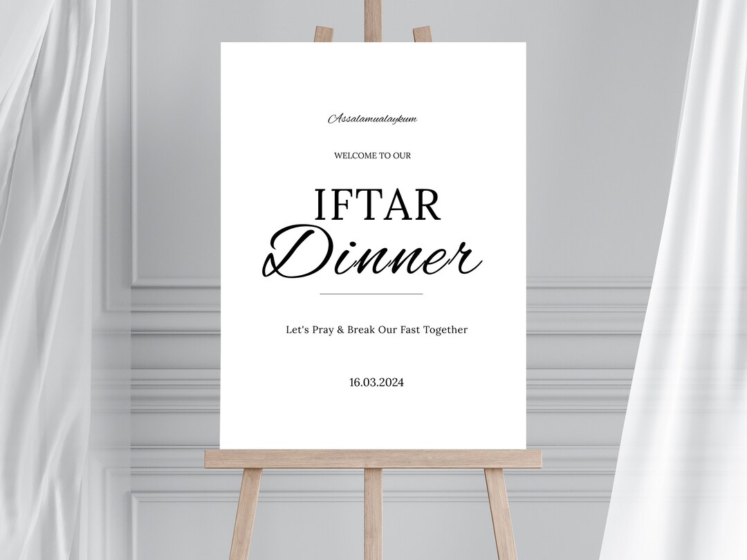 Editable Iftar Dinner Welcome Sign, Instant Download Template, Ramadan ...