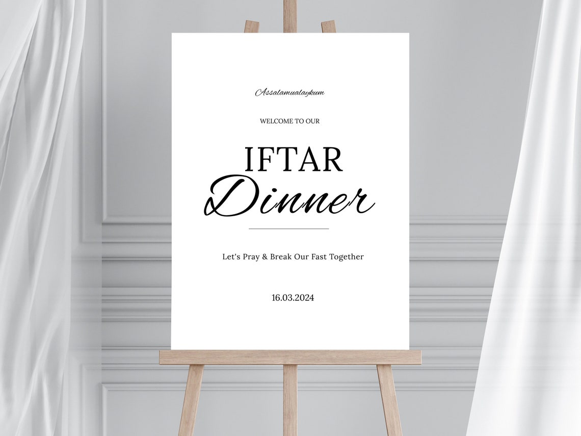Editable Iftar Dinner Welcome Sign, Minimalist Ramadan Party (instant ...