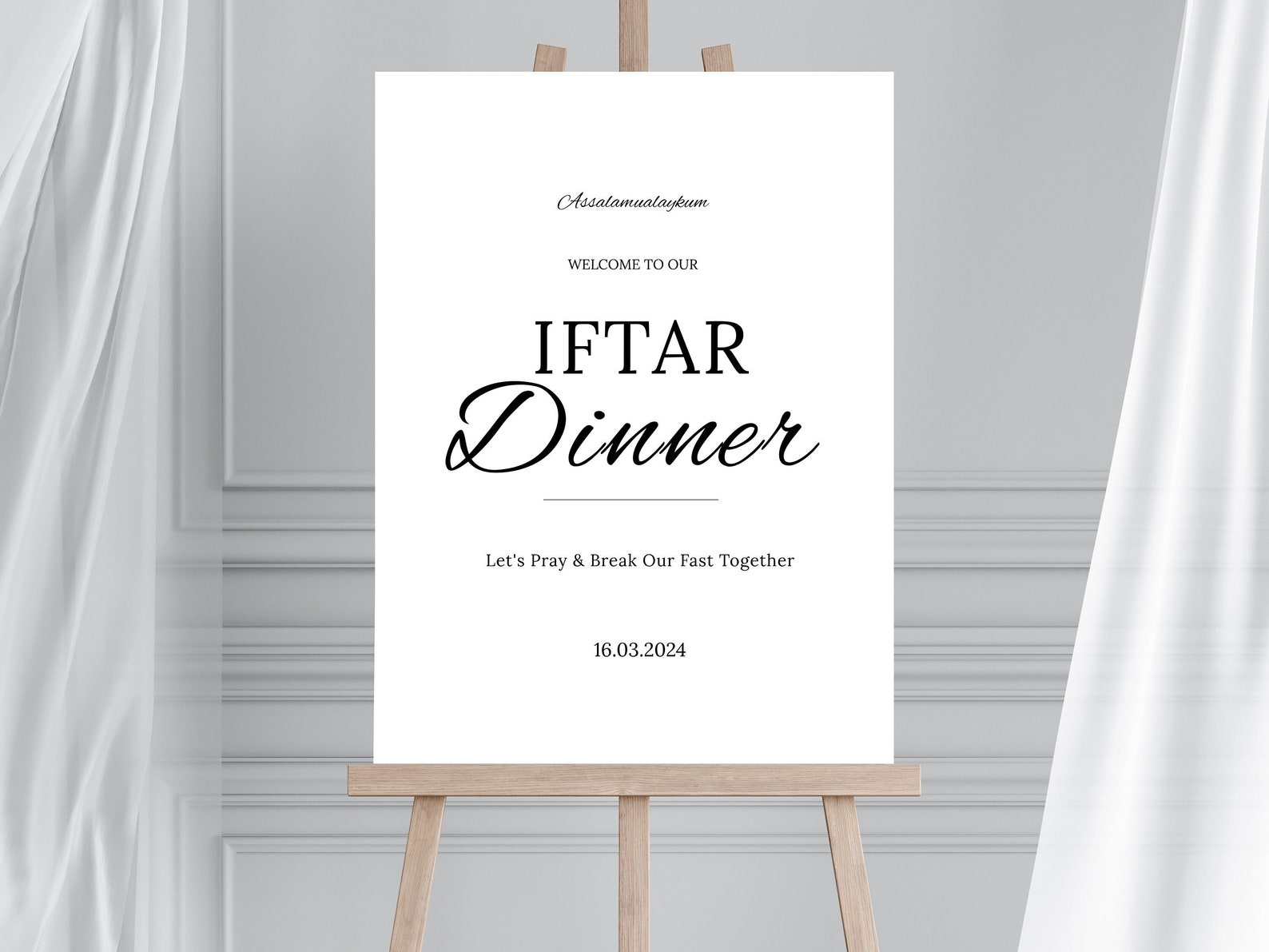 Editable Iftar Dinner Welcome Sign, Minimalist Ramadan Party (instant ...