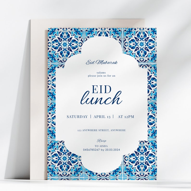 Editable Eid Lunch Invitation, Instant Download Template, Ramadan Night ...
