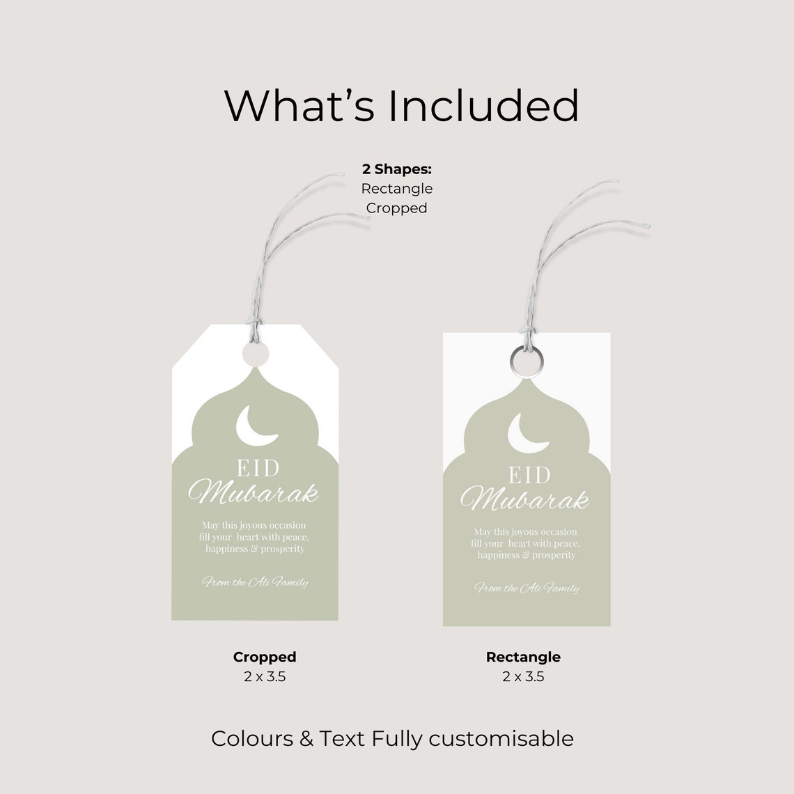Editable Eid Gift Tag, Instant Download Template, Eid Mubarak, Iftar ...