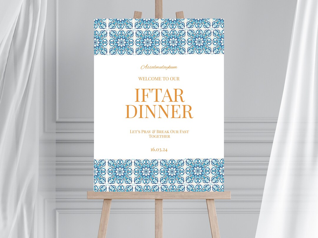 Editable Iftar Dinner Welcome Sign, Instant Download Template, Ramadan ...