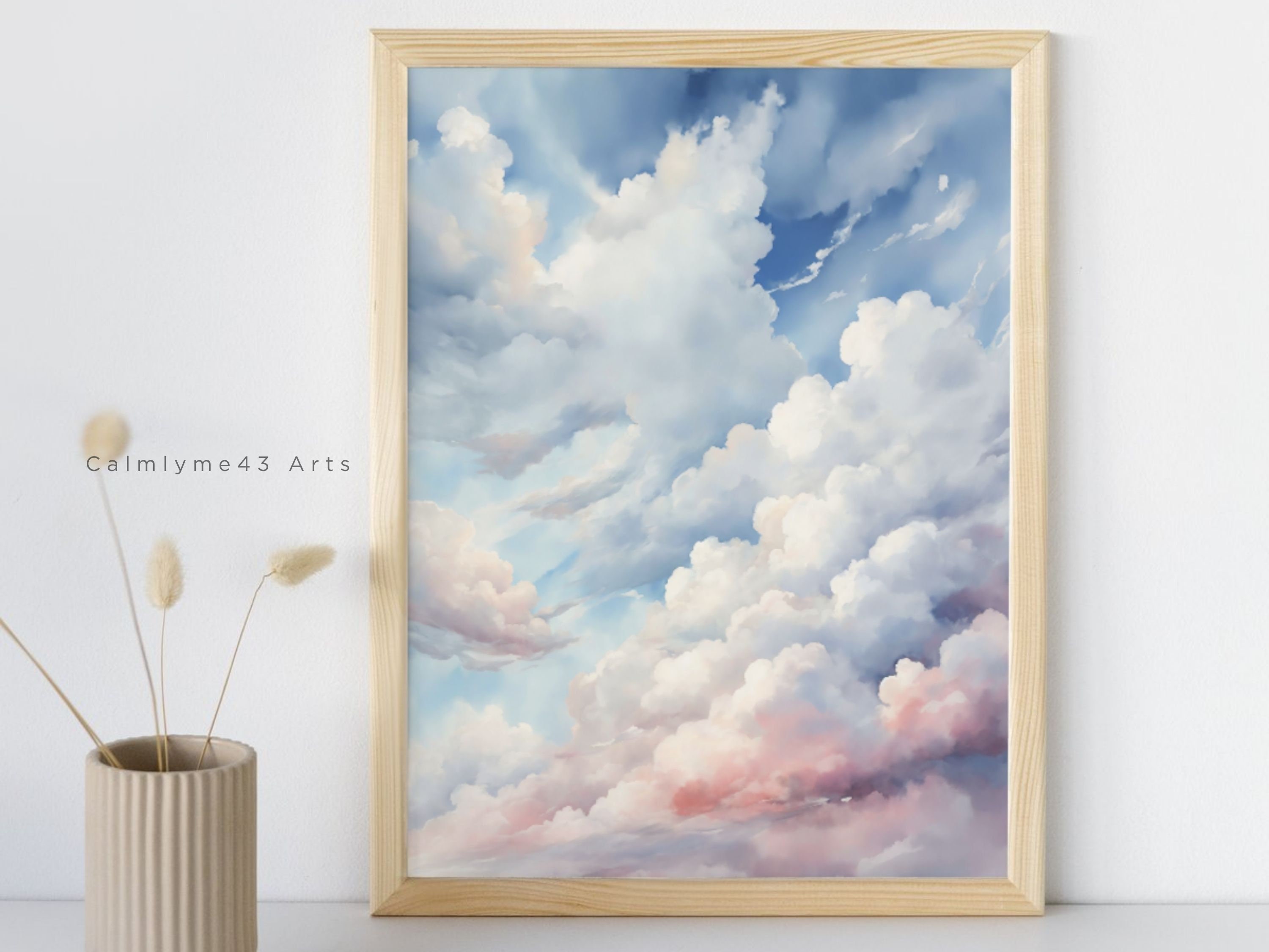 Watercolor Sky, Digital PNG Files, Peaceful Calm Wall Art, Multiple ...