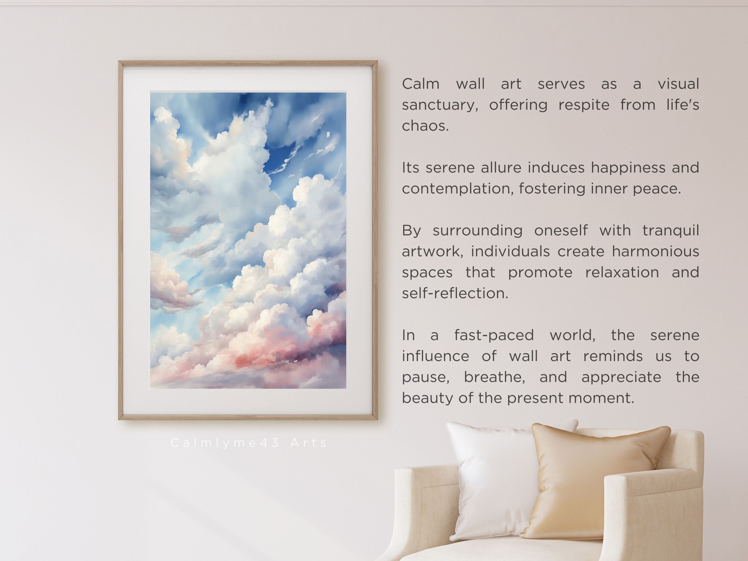 Watercolor Sky, Digital PNG Files, Peaceful Calm Wall Art, Multiple ...