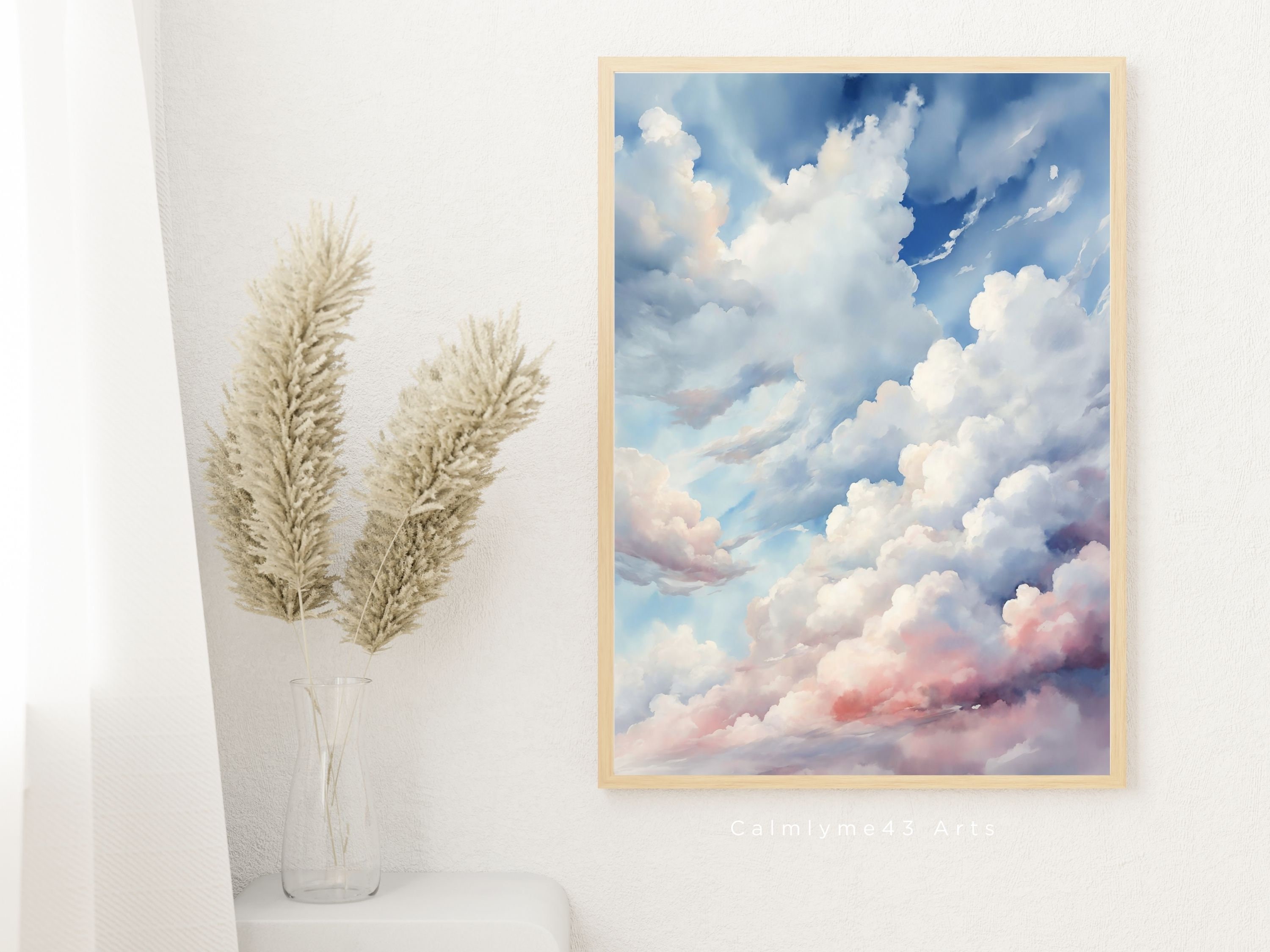 Watercolor Sky, Digital PNG Files, Peaceful Calm Wall Art, Multiple ...