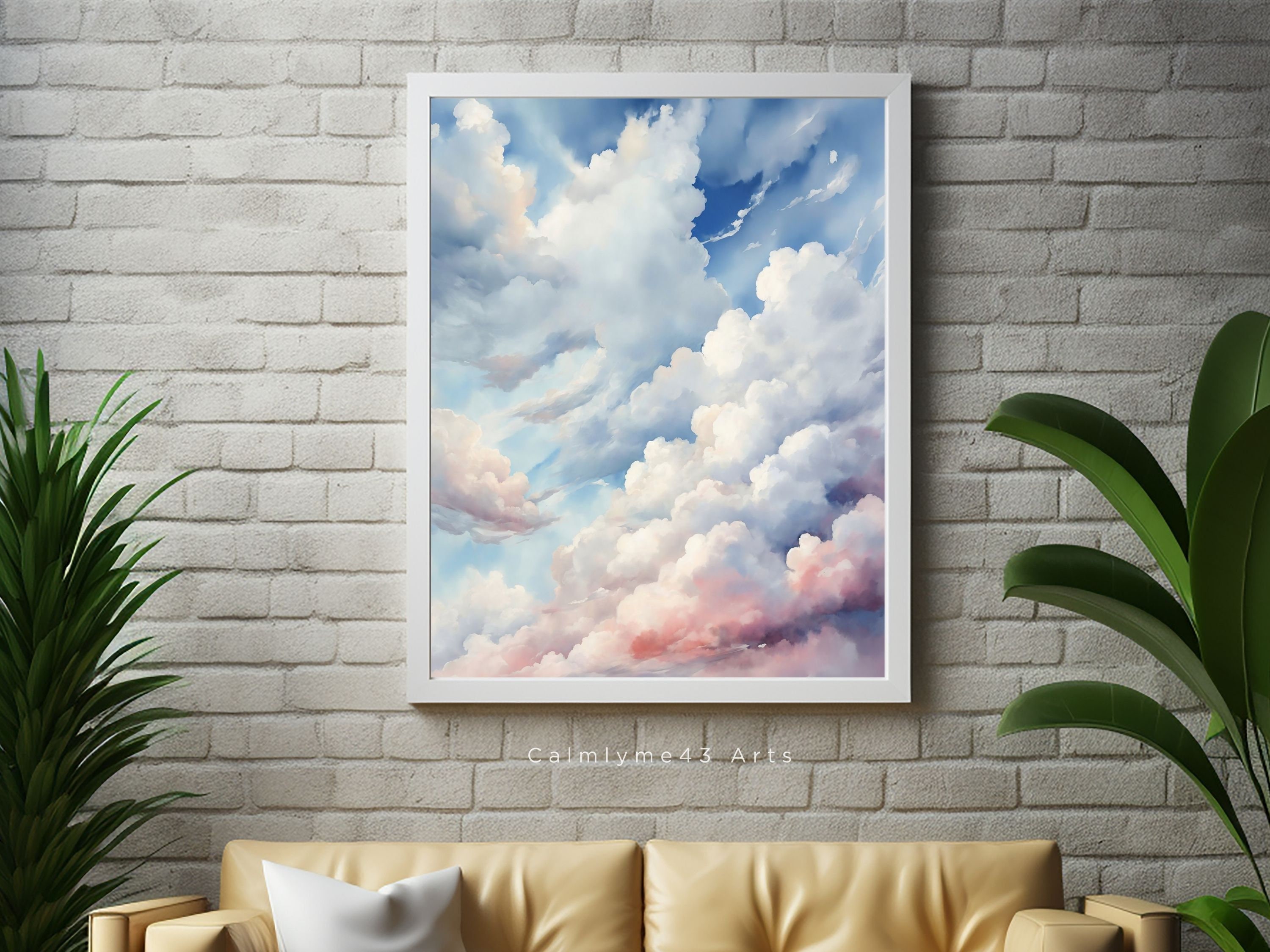 Watercolor Sky, Digital PNG Files, Peaceful Calm Wall Art, Multiple ...