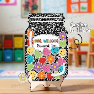 Customized Star Smile Flower Kid Reward Jar, Colorful Classroom Decor ...