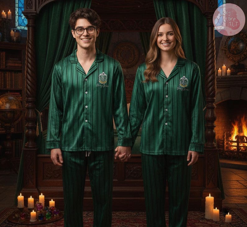 Personalized Magic School Pajamas, Custom Name Wizard House Sleepwear ...