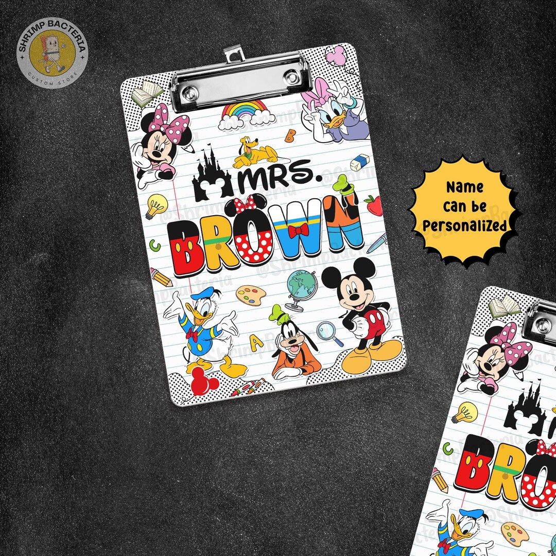 Personalized Teacher Mickey Mouse Back to School Gift, Custom Name ...