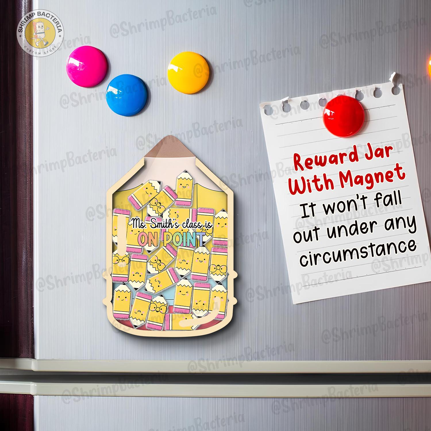 Magnetic Reward Jar With Pencil Tokens, Colorful Classroom Decor ...