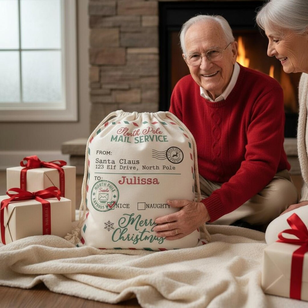 Personalized North Pole Mail Christmas Sack, Christmas Gift Sack With ...