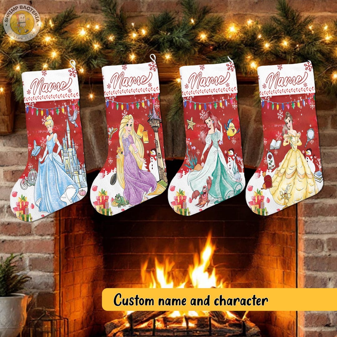 Custom Disney Princess Stocking With Name 2025, Personalized Cinderella ...