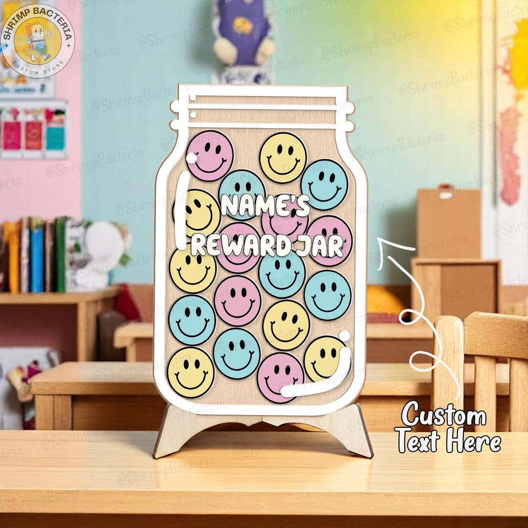 Custom Smiley Face Reward Jar, Gifts for Teacher, Colorful Classroom ...