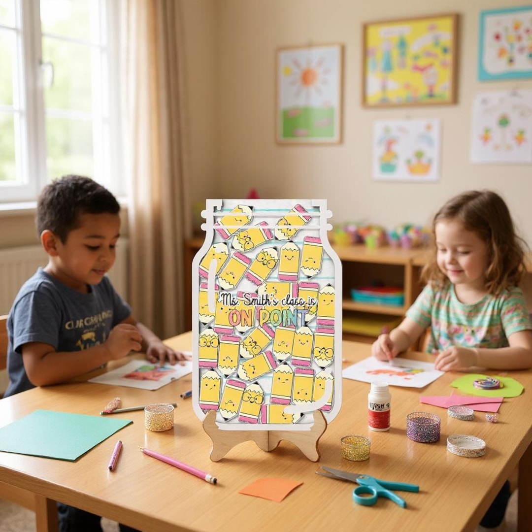 Magnetic Reward Jar With Pencil Tokens, Colorful Classroom Decor ...