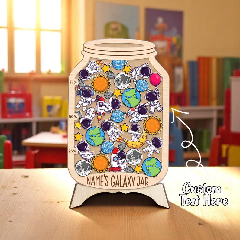 Custom Name's Galaxy Reward Jar, Astronaut Star Reward Jar, Back to ...