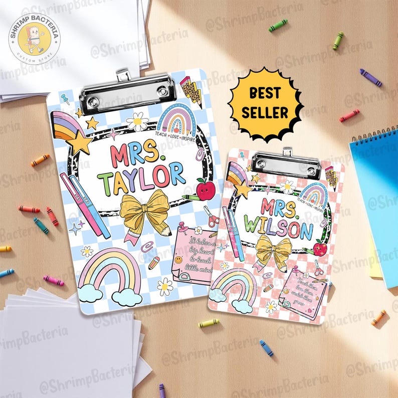Custom Name Teacher Composition Book Clipboard, Teacher Classroom Decor ...