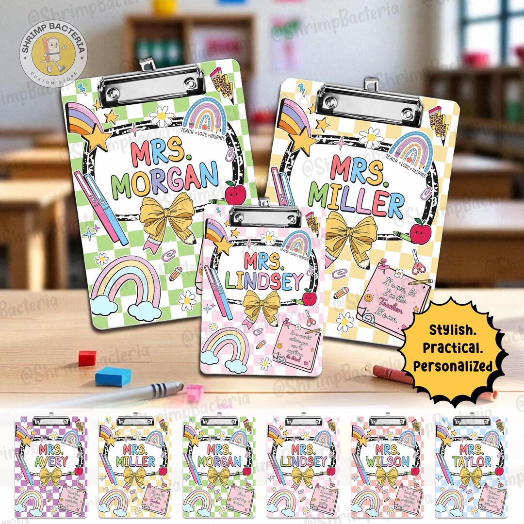 Custom Name Teacher Composition Book Clipboard, Teacher Classroom Decor ...