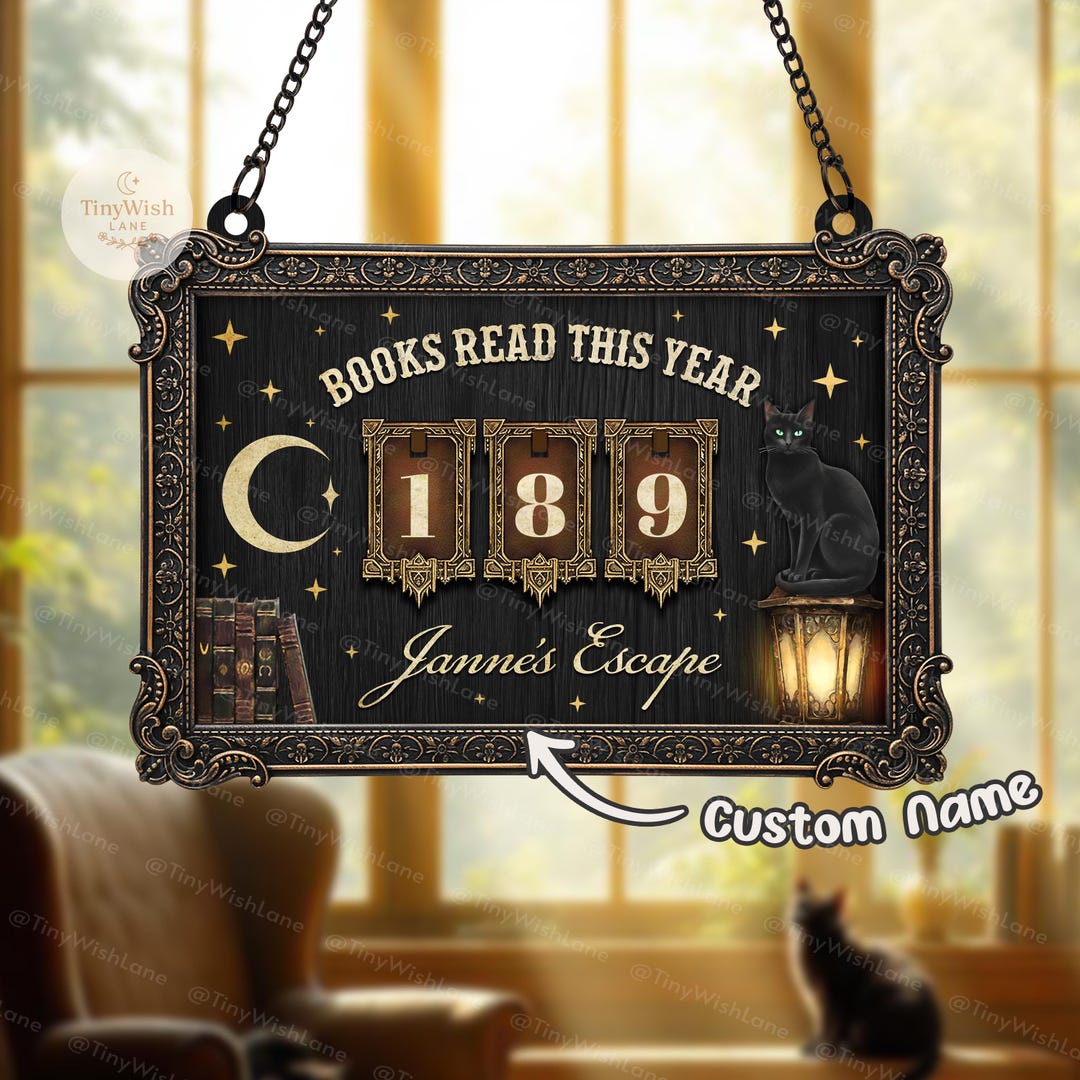 Custom Books Read Tracker Wooden Sign, Bookshelf Counter With Name ...