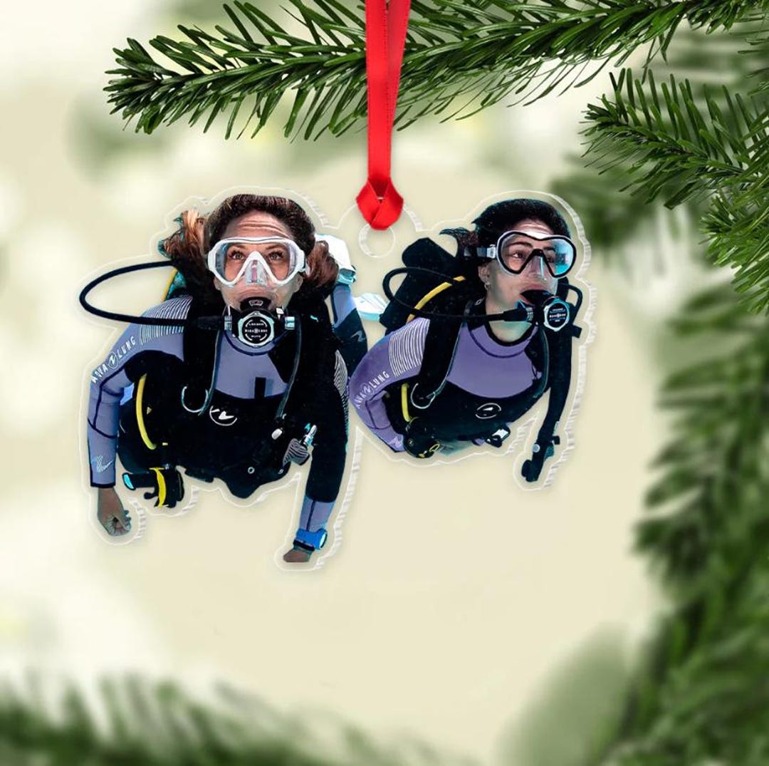 Custom Photo Scuba Diver Christmas Ornament, Scuba Diving Acrylic ...