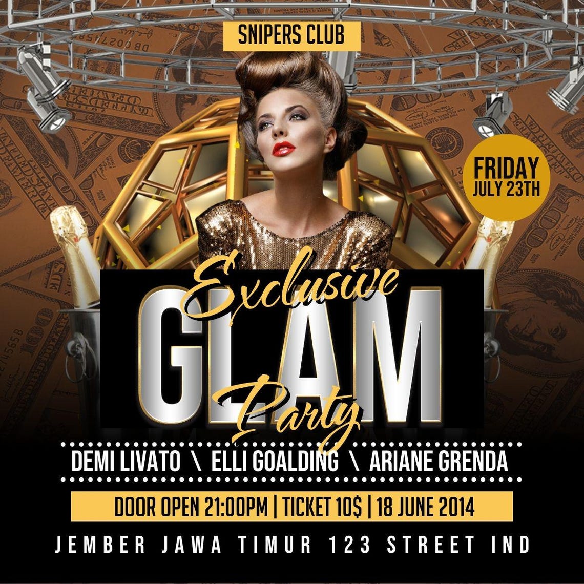 Canva Exclusive Glam Party Flyer - Etsy