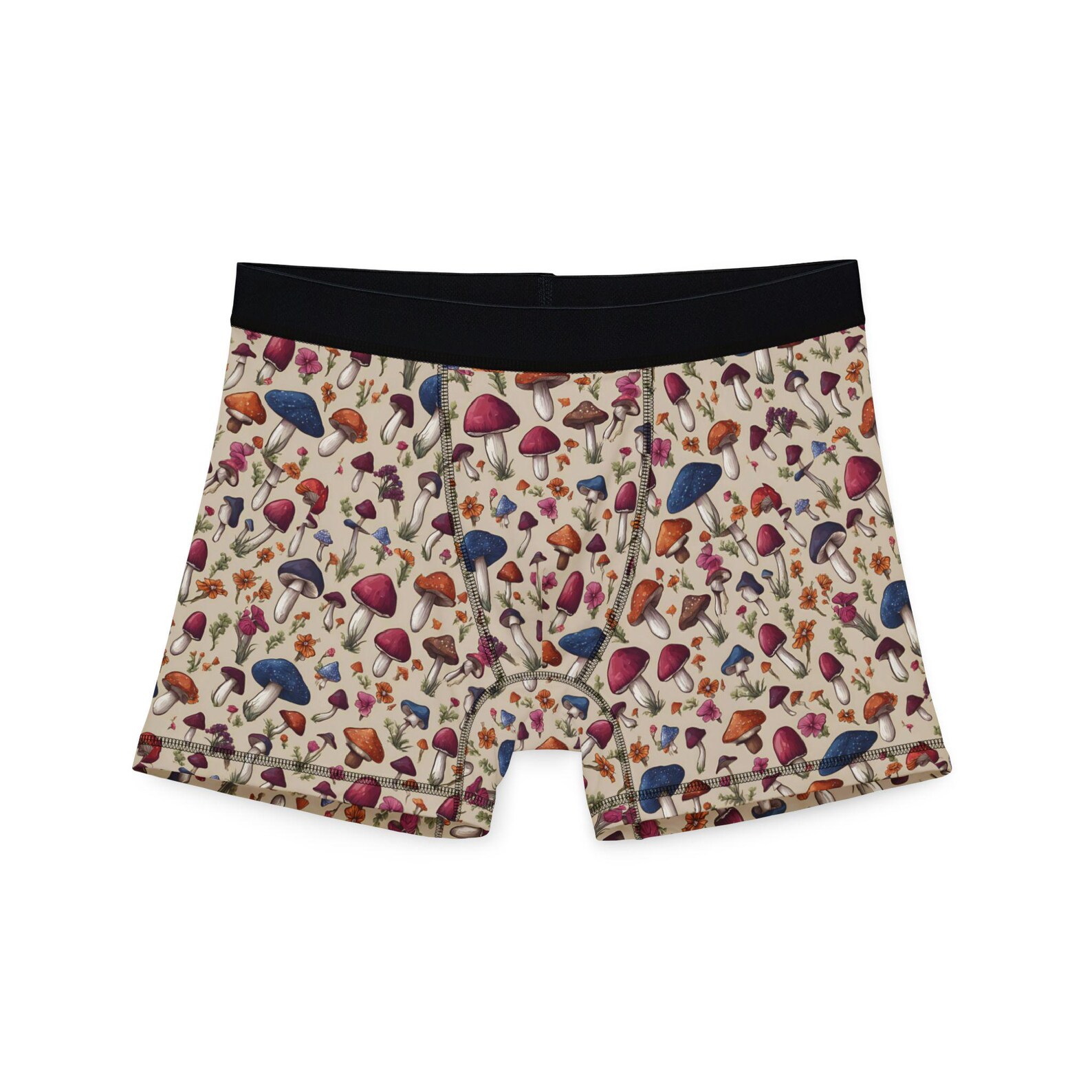 Colorful Floral Mushroom Shorts Shroomville Men's Boxers Shorts ...