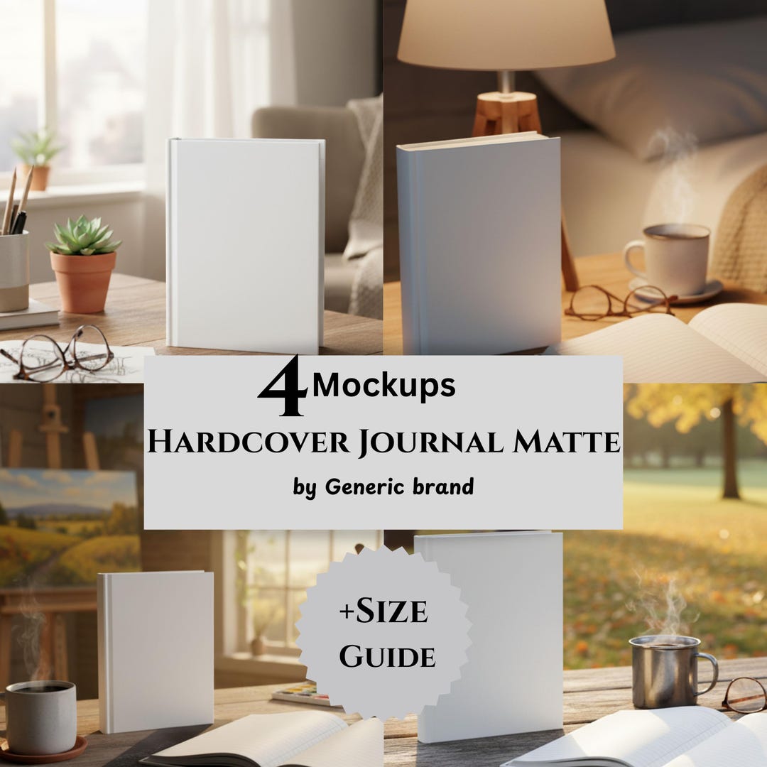 Hardcover Journal Matte Mockups & Size Guide, by Generic Brand, for ...