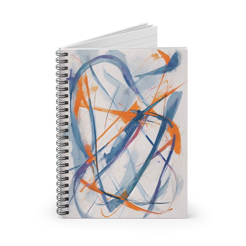 Spiral Notebook Ruled Line Abstract Lines - Etsy