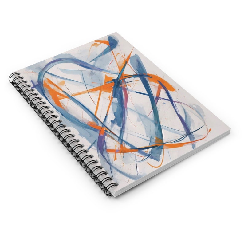 Spiral Notebook Ruled Line Abstract Lines - Etsy